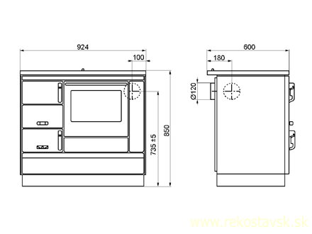 smaltovaný šporák Moravia TP 9100 antracit